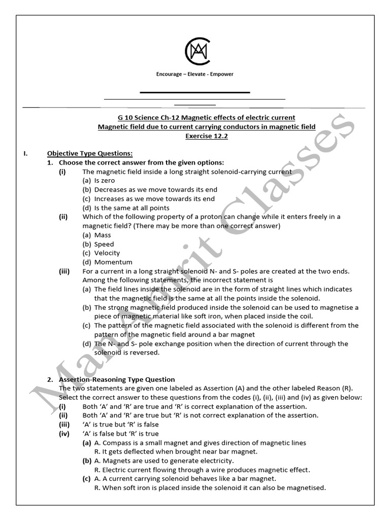 Manamrit Classes: 233, Bhagat Singh Nagar, Phagwara Road, Hoshiarpur | PDF | Magnetic Field ...