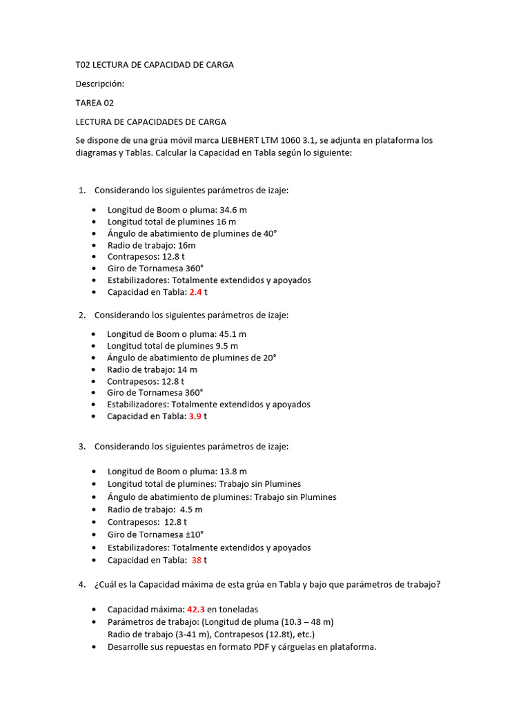 Cálculo de Capacidades de Carga | PDF
