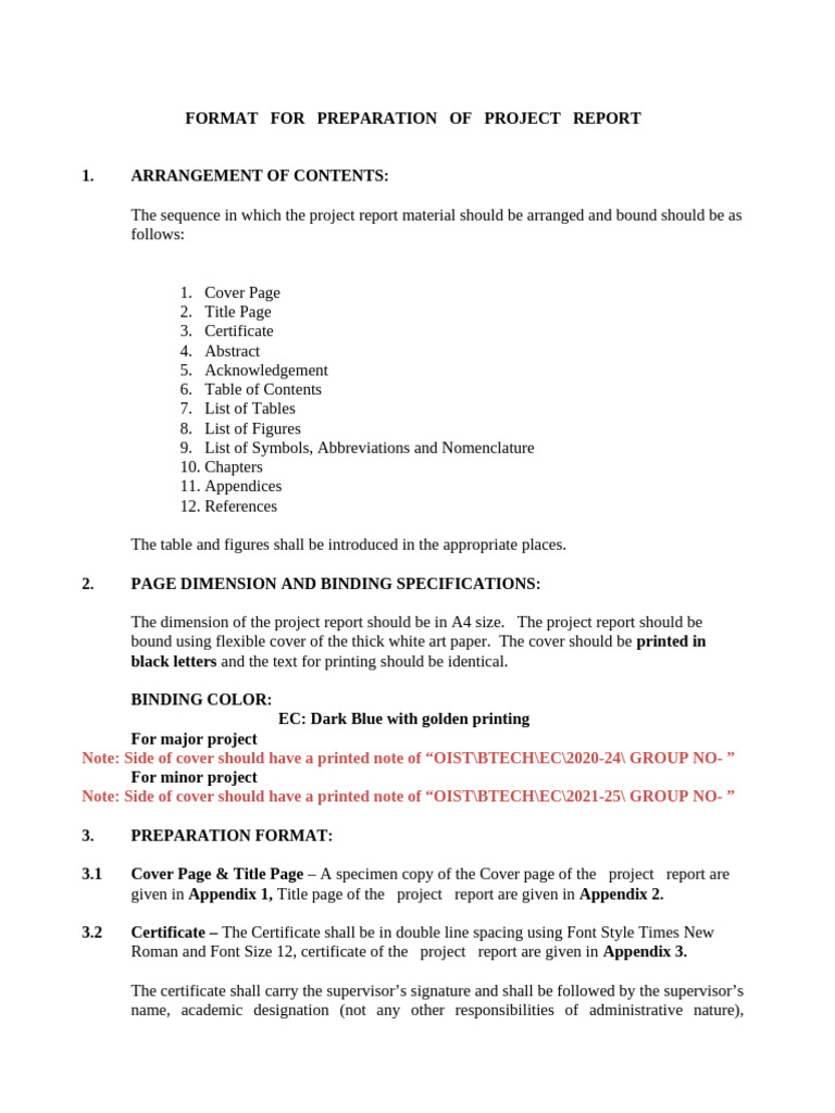 Major & Minor Project Reoprt Format | PDF | Orthogonal Frequency ...