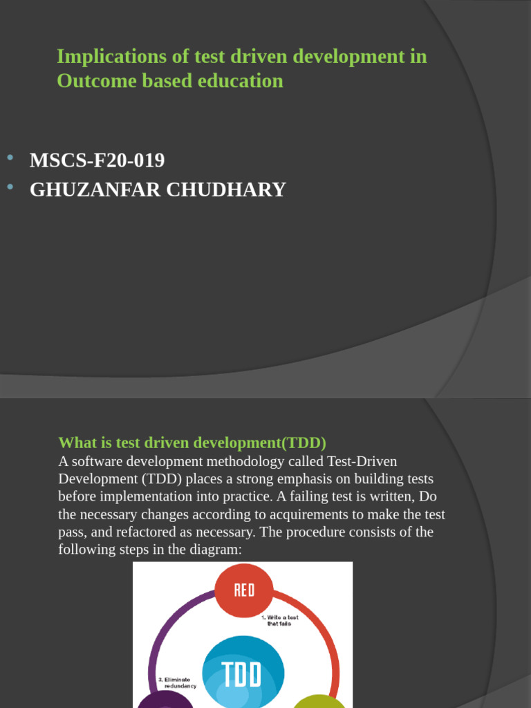 TDD's Impact on Outcome-Based Education | PDF | Educational Assessment ...