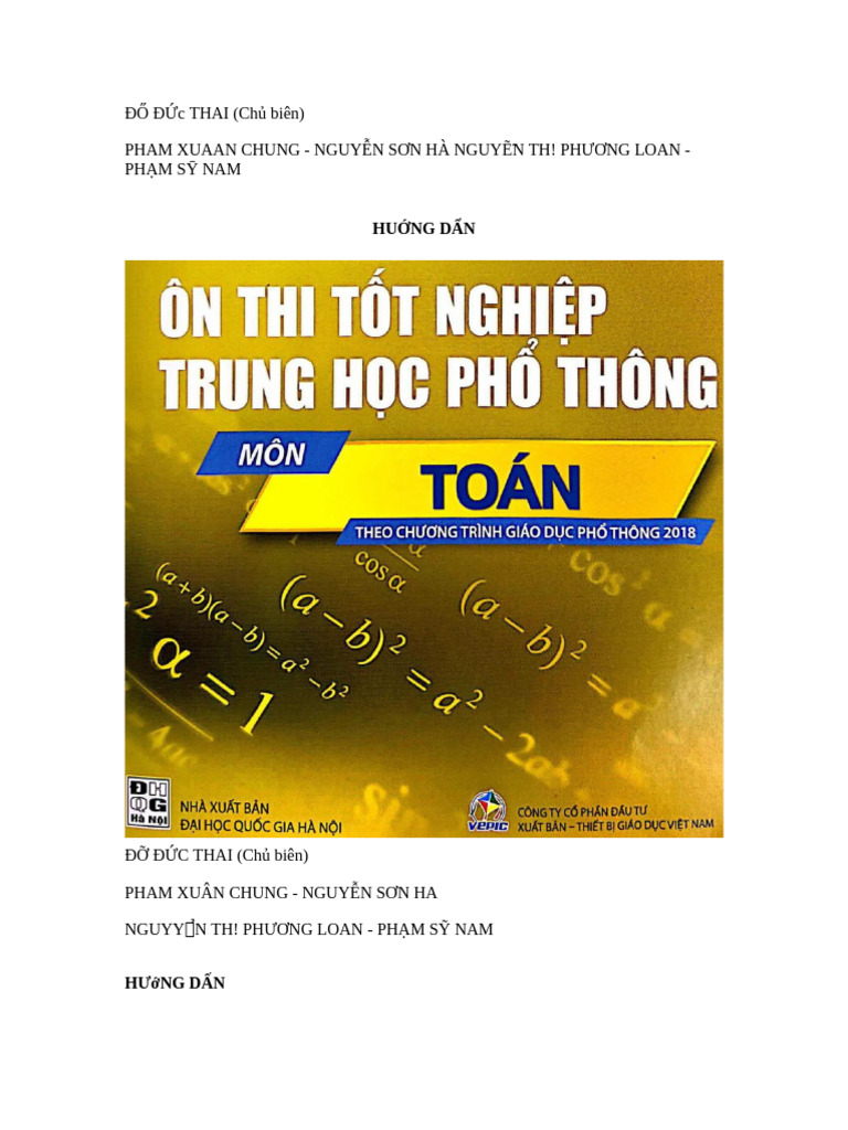Hd on Thi Tn Thpt Toan 2025_do Duc Thai_2024 | PDF