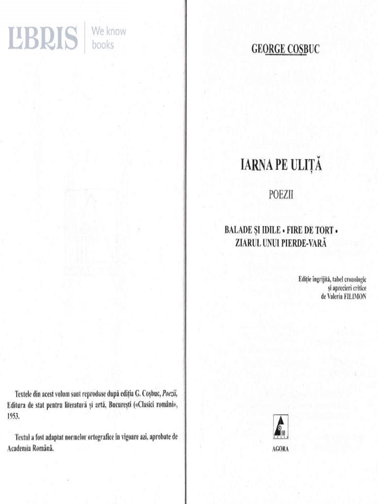 Iarna Pe Ulita - George Cosbuc | PDF