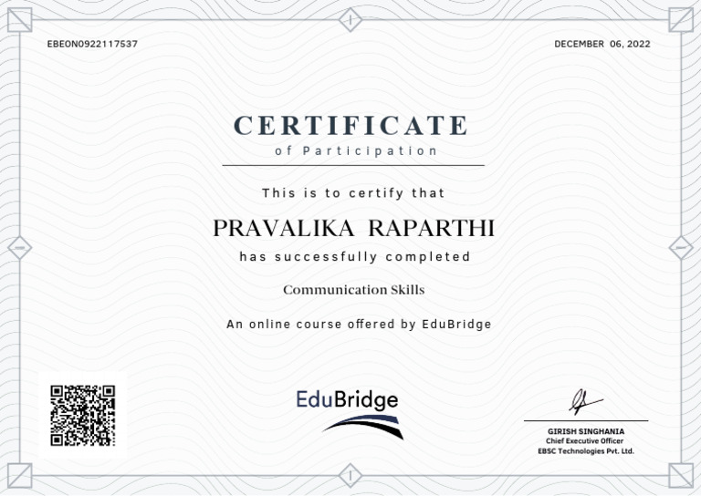 Certificate: Pravalika Raparthi | PDF