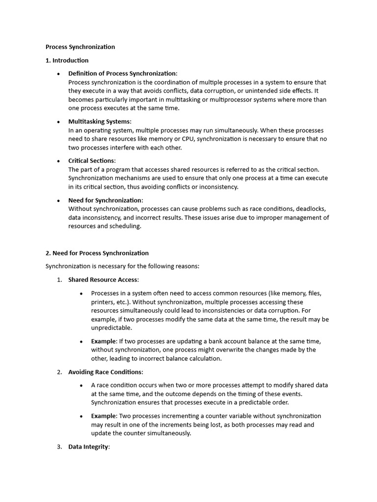 Process Synchronization | PDF | Process (Computing) | Computing Process Synchronization | PDF | Process (Computing) | Computing