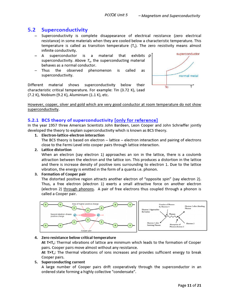 Unit 5 - 2.superconductivity | PDF | Superconductivity | Electrical Resistivity And Conductivity