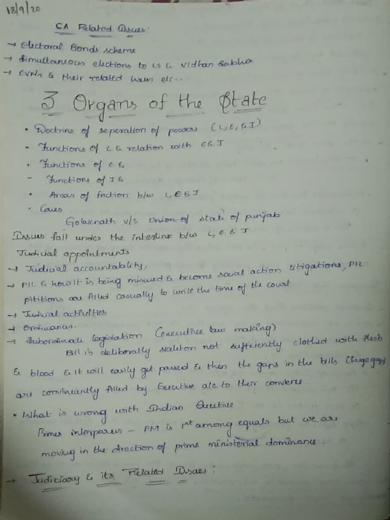 Three Organs of Govt. | PDF