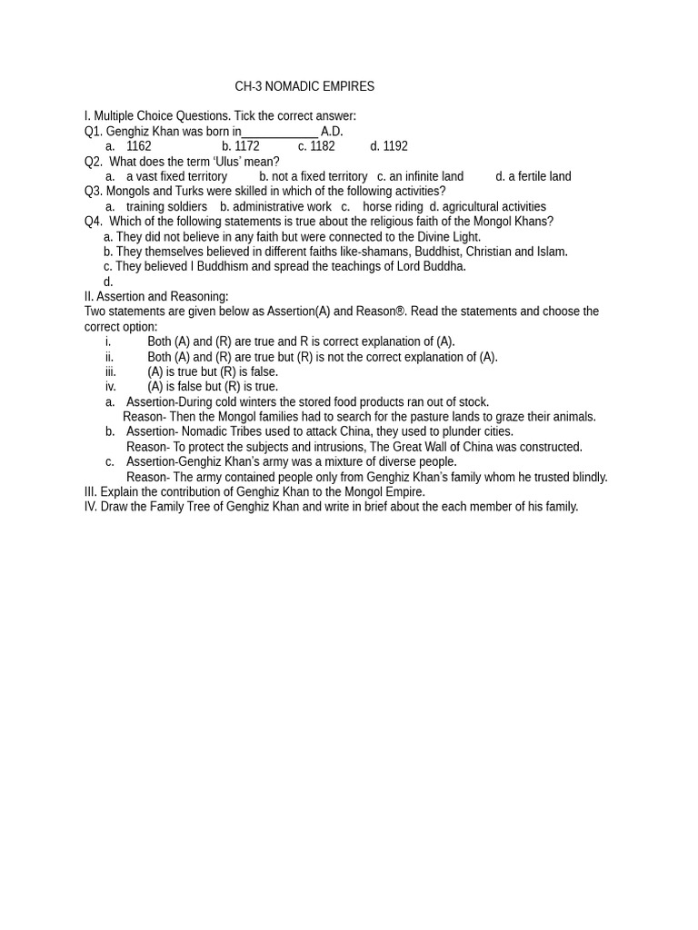 CLASS 11 CH-3 NOMADIC EMPIRES-1 | PDF