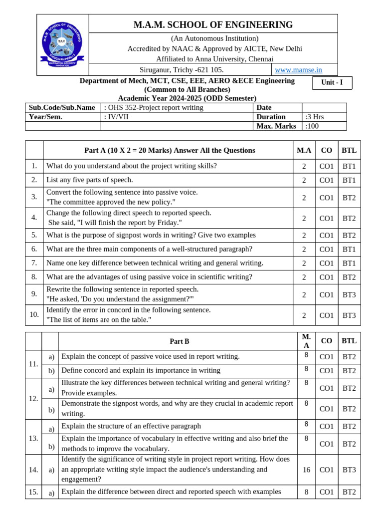 OHS352-PRW 5 Units QB 14.10.2024 | PDF | Human Communication | Cognition