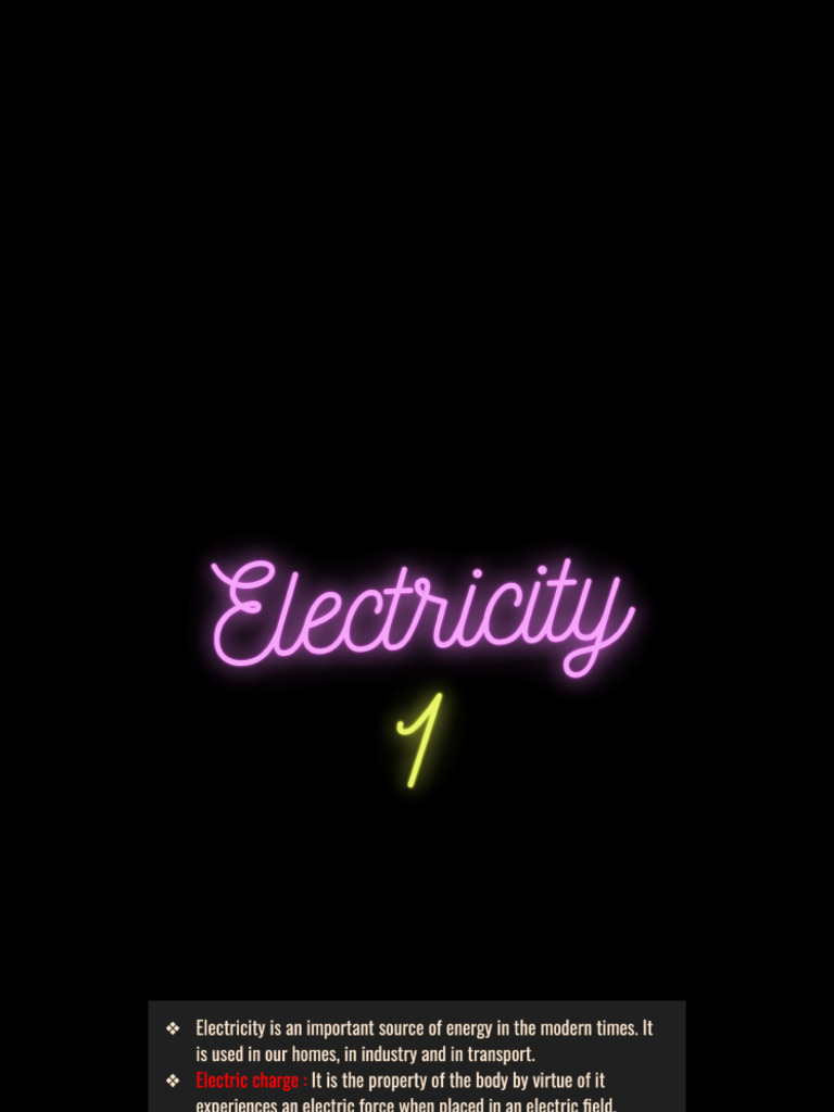 Electricity 1 | PDF