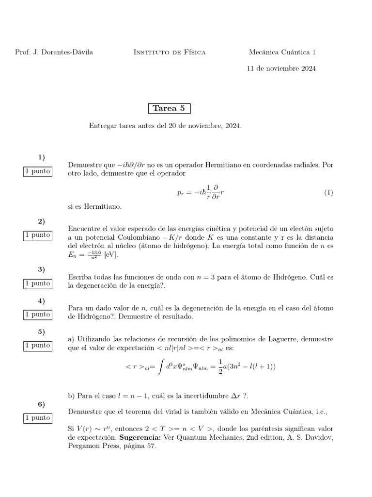 Tarea5 2024 | PDF | Fenomeno fisico | Física