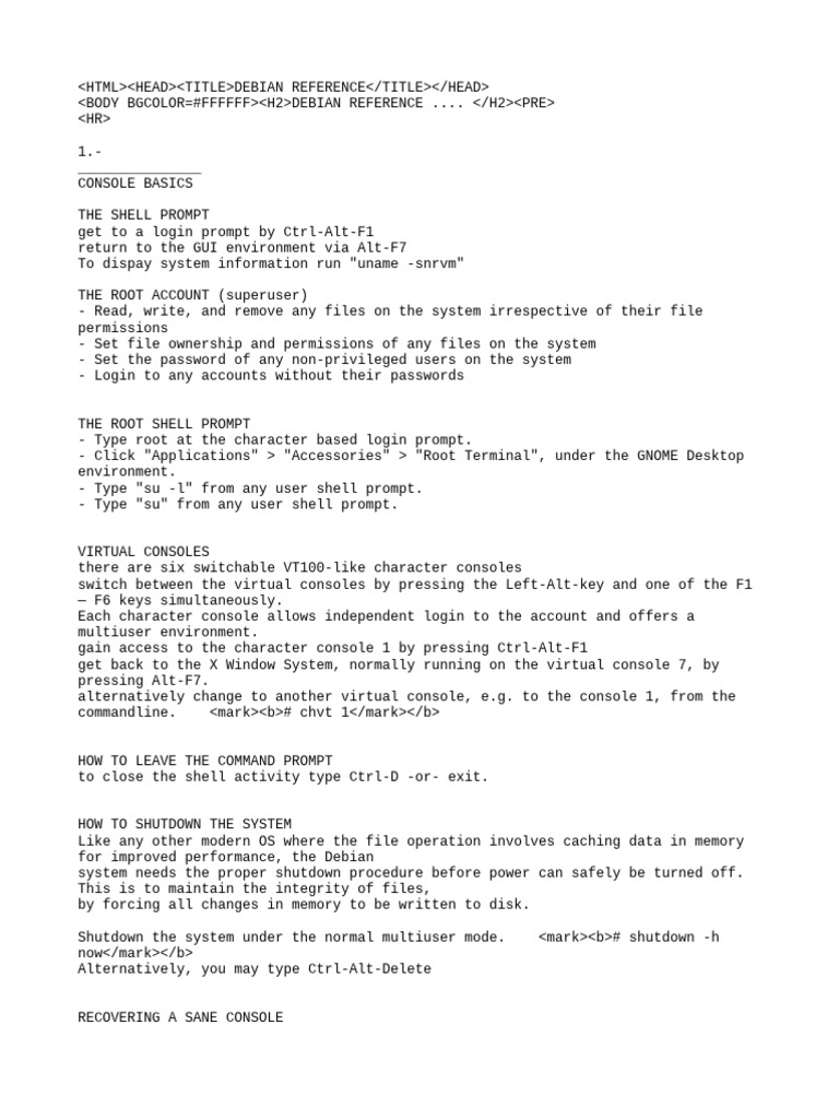 Debian Guide for System Admins | PDF | Command Line Interface | File System