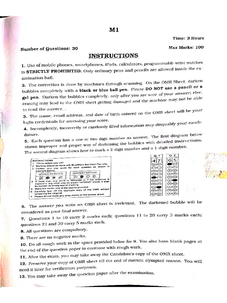Ioqm Paper 2023 | PDF