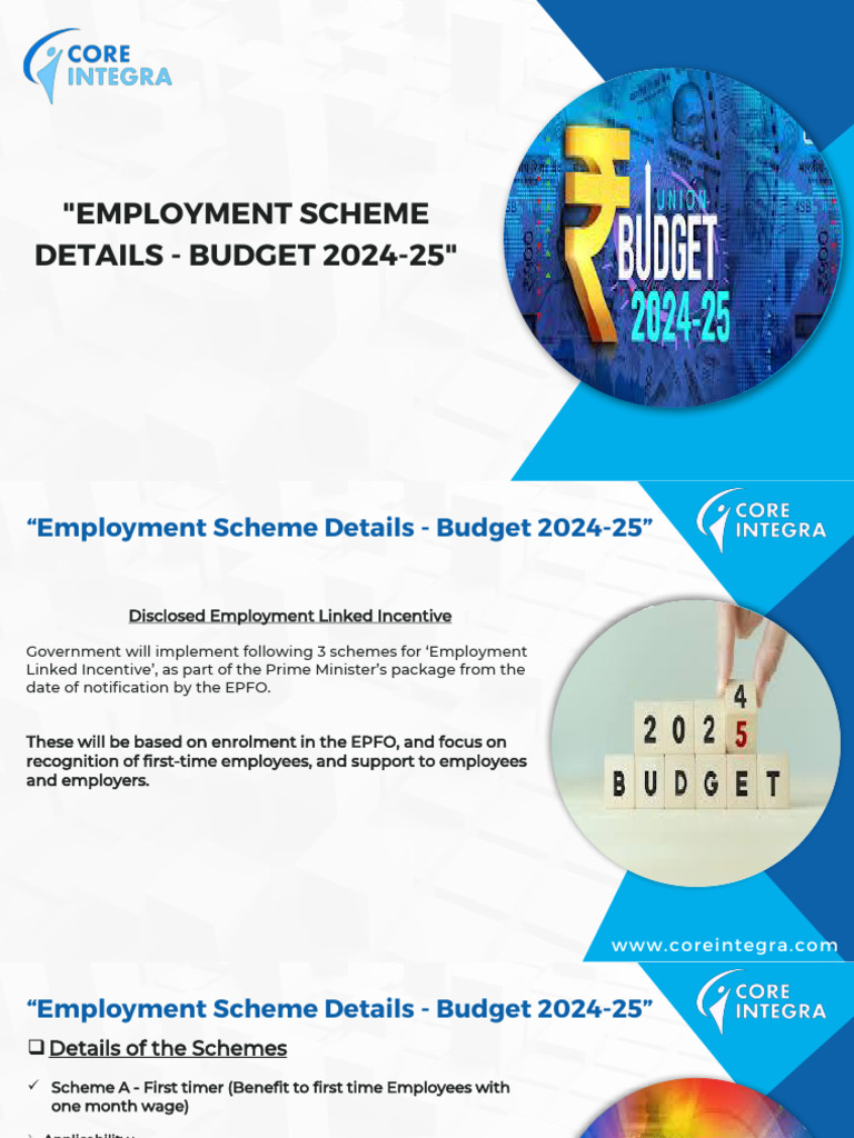 Employment Scheme Details - Budget 2024-25 | PDF | Employment | Economies