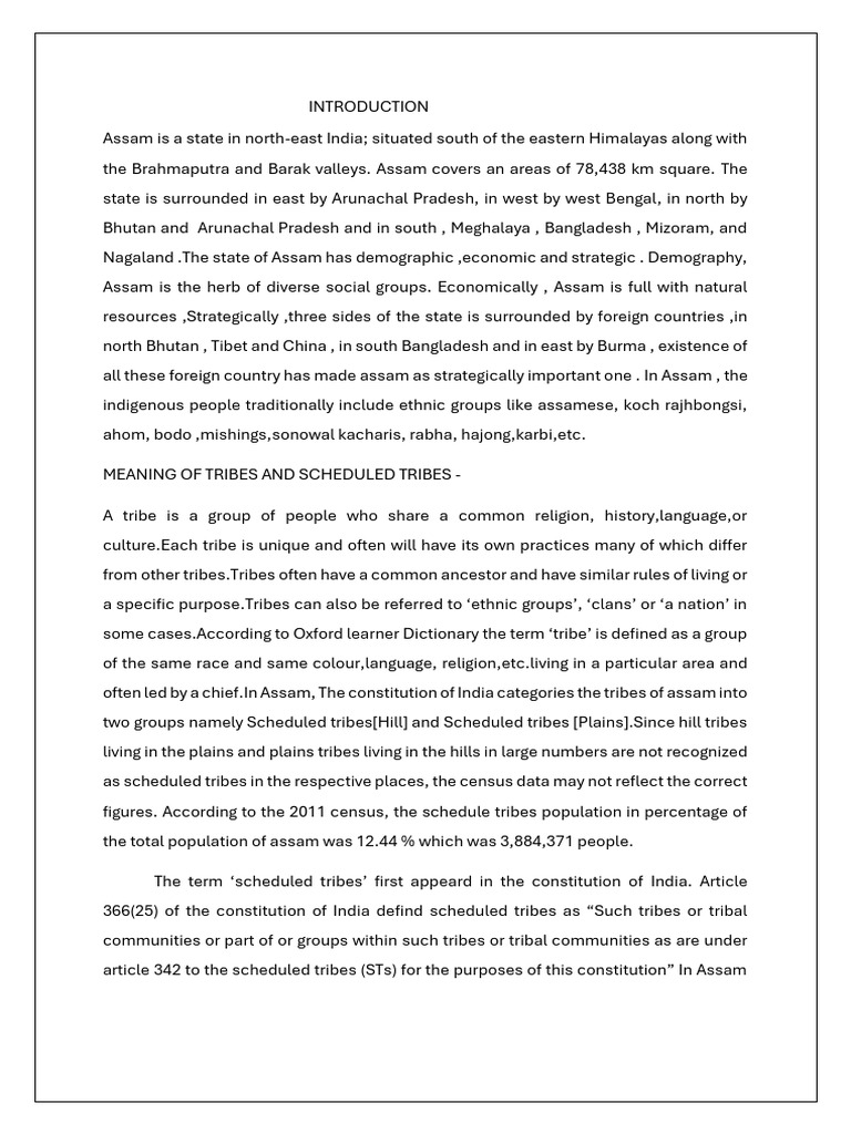 INTRODUCTION assam | PDF