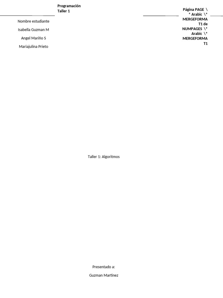 Taller 1 | PDF | Algoritmos | Java (lenguaje de programación)