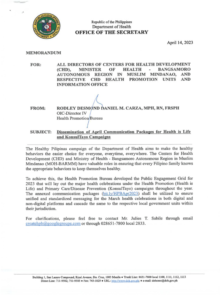 April 2023 Communication Packages | PDF