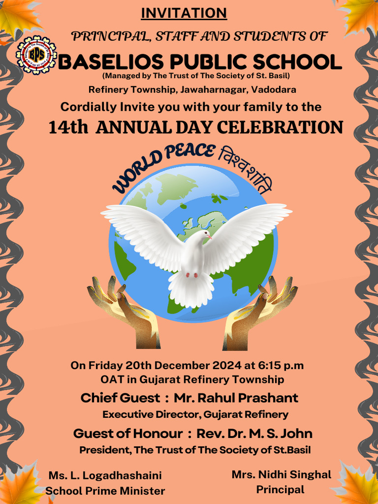 Annual Day-World Peace Invitation | PDF