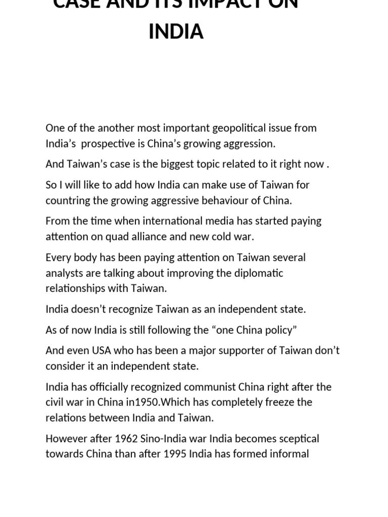 One of The Another Most Important Geopolitical Issue From India | PDF ...