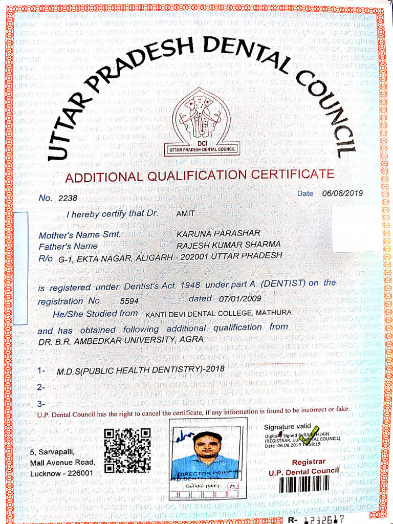 Mds Dental Council Registration | PDF