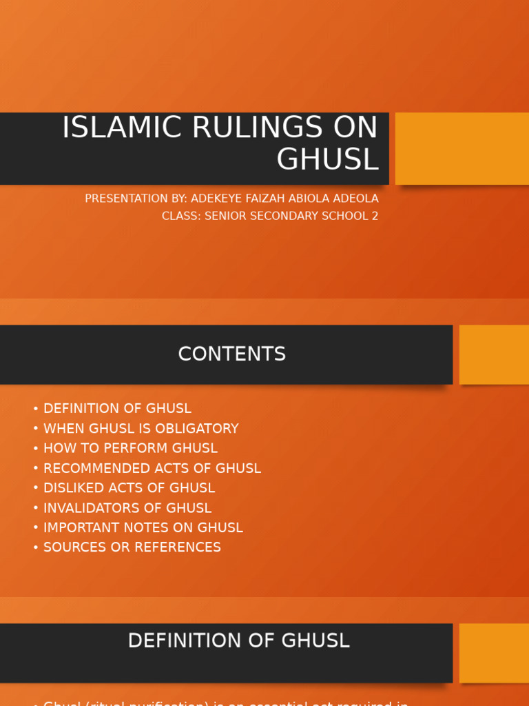ISLAMIC RULINGS ON GHUSL | PDF | Abrahamic Religions | Islamic Jurisprudence