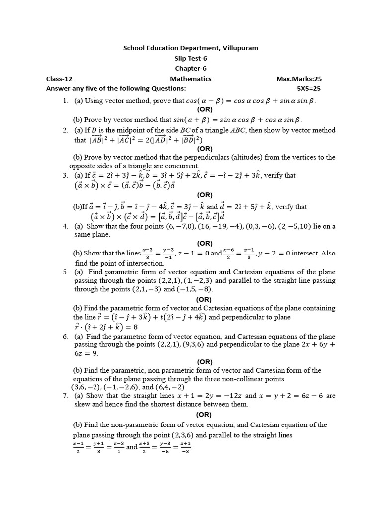 Slip Test 6 VPM em Kt24 | PDF | Line (Geometry) | Elementary Mathematics