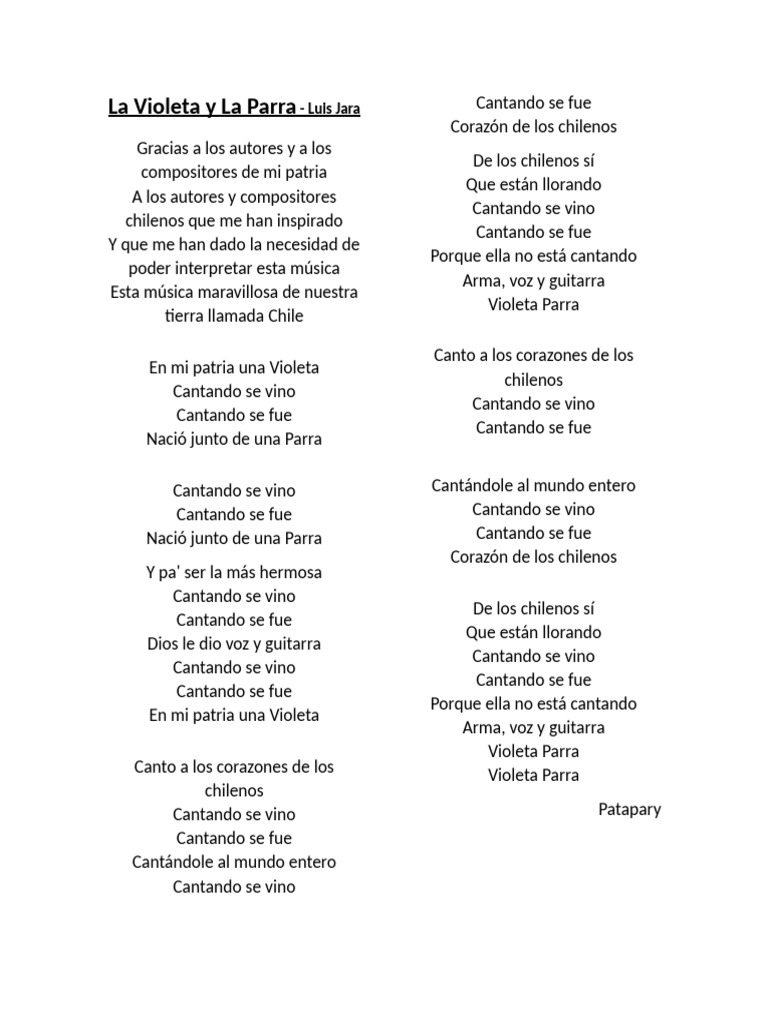 La Violeta y La Parra | PDF