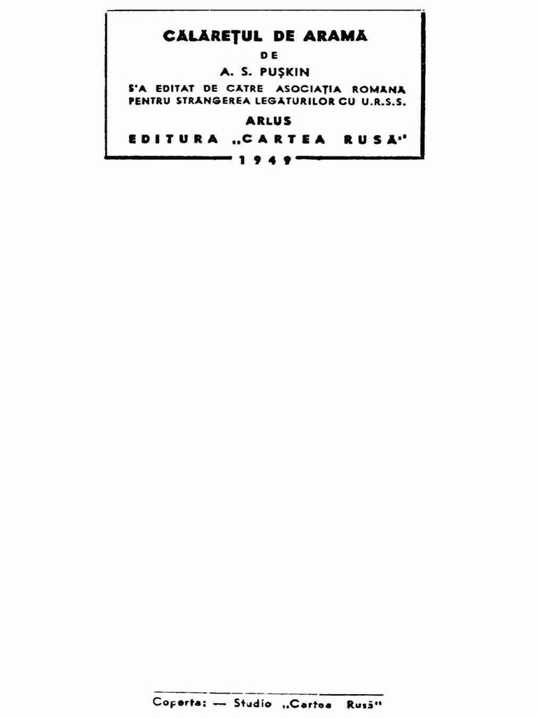 Puskin, Aleksandr S. - Calaretul de Arama | PDF