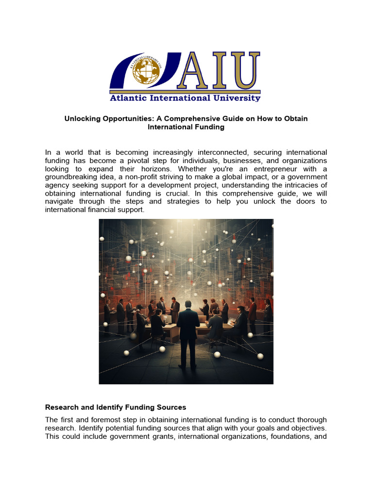 International Funding Guide | PDF