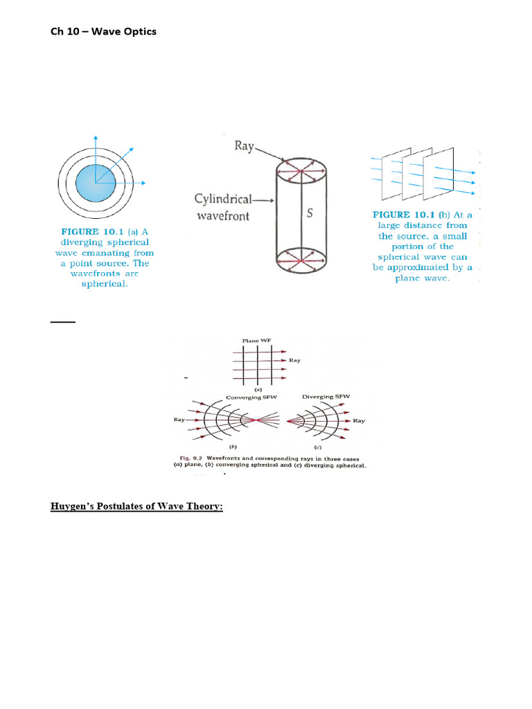 ch 10 Wave Optics | PDF | Diffraction | Coherence (Physics)