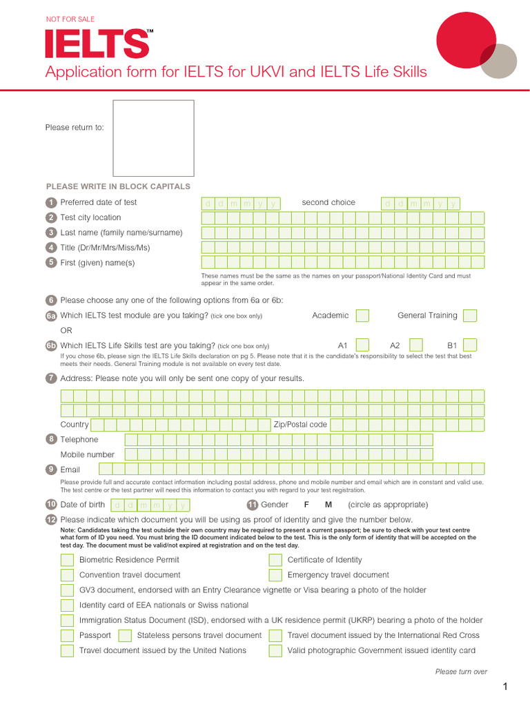 UKVI offline紙本報名表 | PDF | Identity Document | International English ...