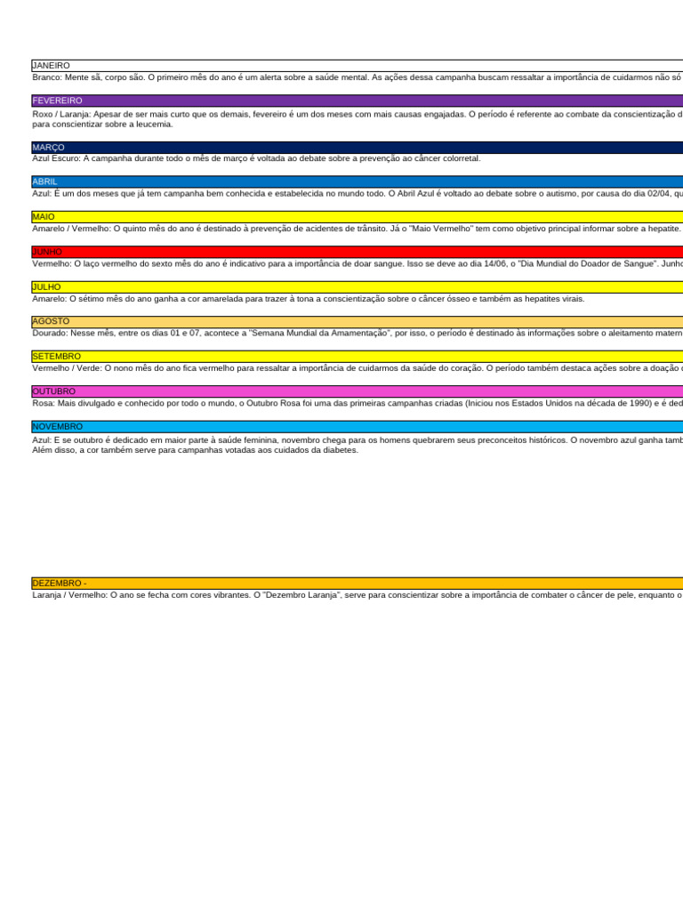 Calendario Datas Comemorativas 2023 | PDF | Vermelho | Doação de sangue