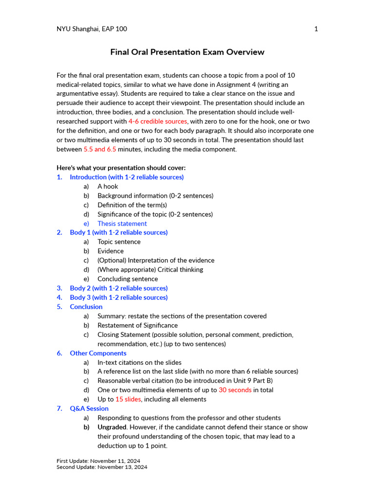 Final Oral Presentation Overview—— Rubric | PDF | Microsoft Power Point | Human Communication