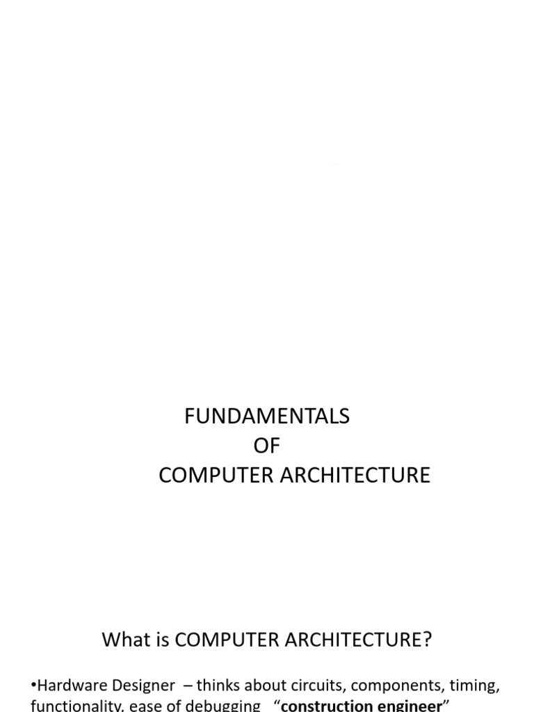 Computer Architecture Fundamentals Explained | PDF | Central Processing Unit | Computer Architecture