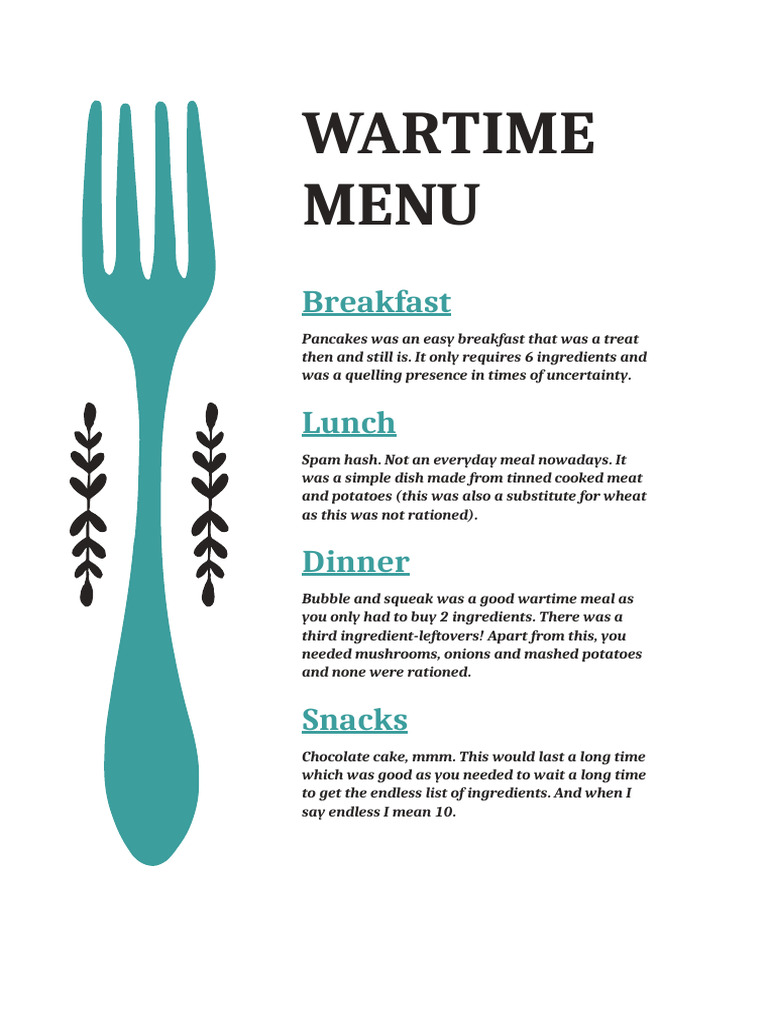 Wartime Menu | PDF