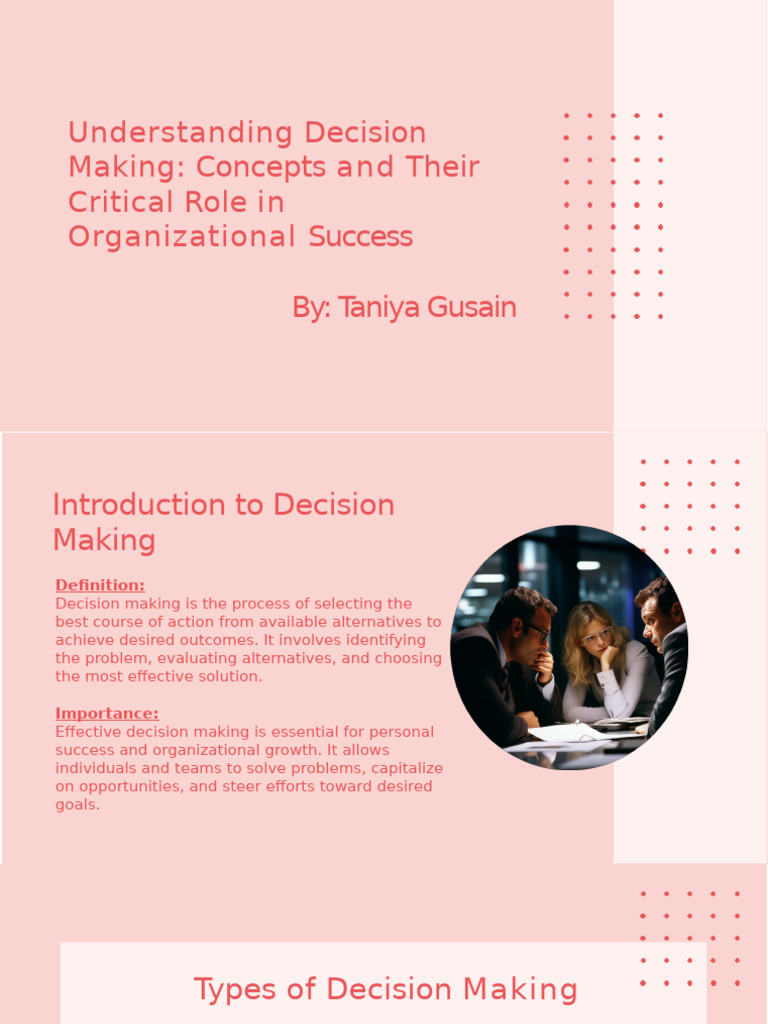 Slidesgo Understanding Decision Making Concepts and Their Critical Role ...