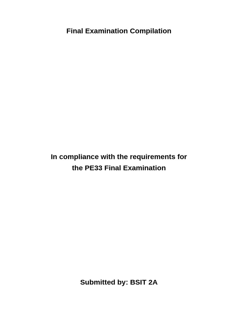 Final Examination Compilation | PDF