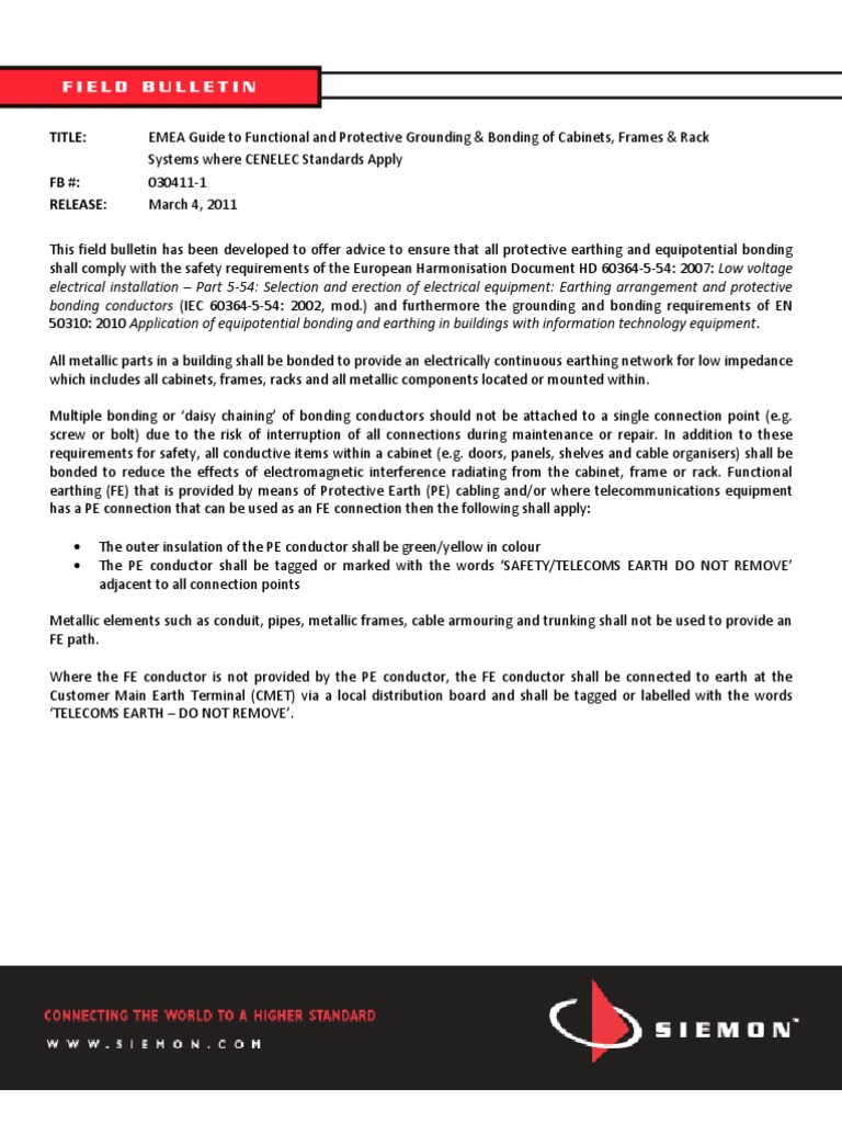 Earthing of Data Center Cabinets - EARTHIN - Cabinets - (11-03-04 - Fb ...