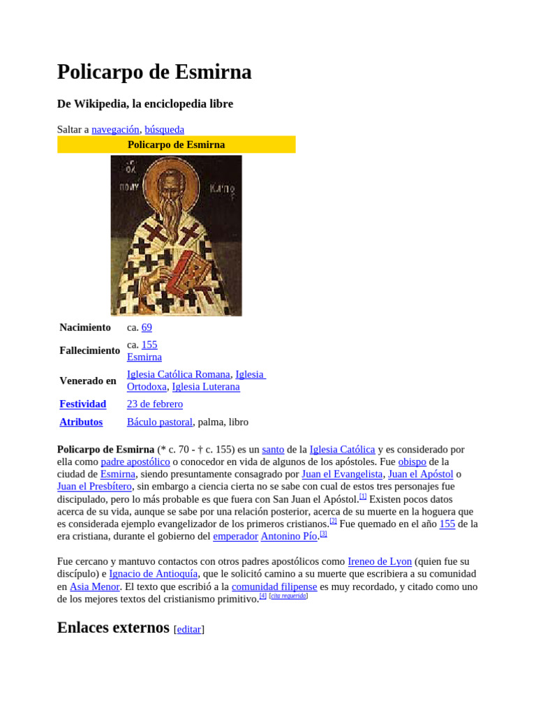 Policarpo de Esmirna | PDF