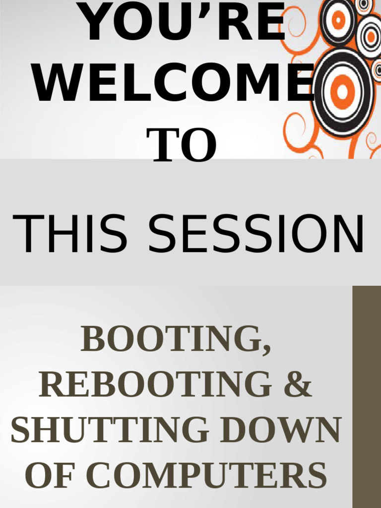 Booting, Rebooting & Shutting Down of Computers | PDF