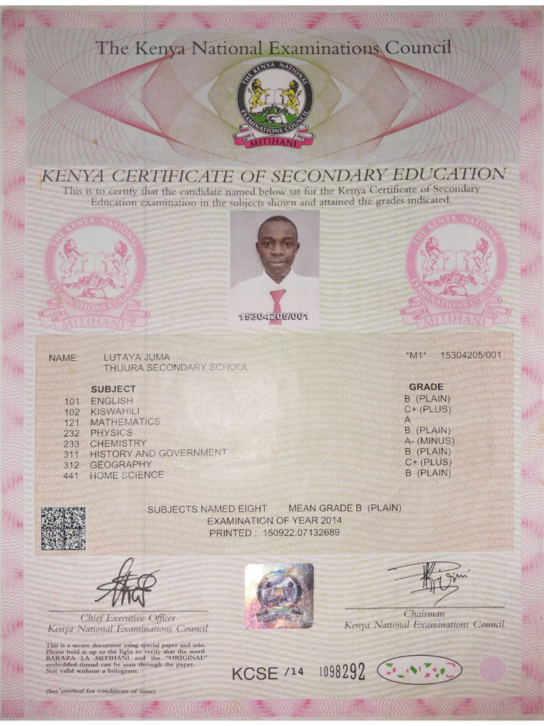 Kcse Cert | PDF