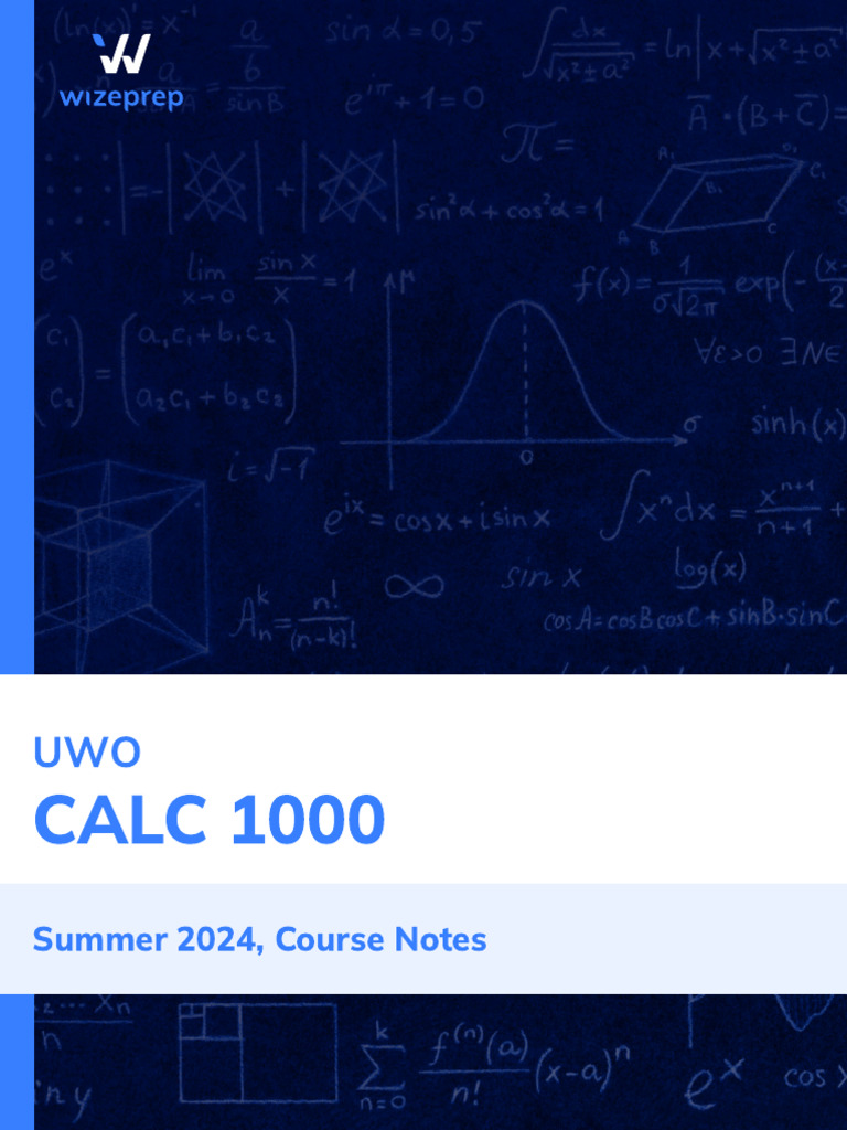 Calc 1000 WizePrep Booklet | PDF | Integral | Derivative