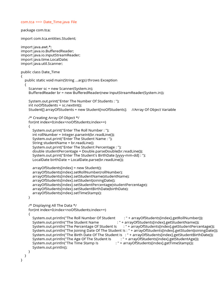 Date Time Assignment | PDF | Computer Programming | Software Engineering