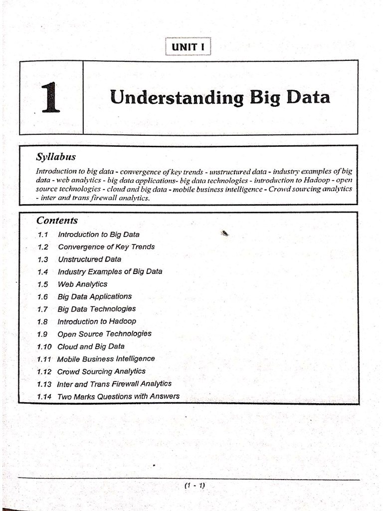 CCS334 Big Data Analytics Full Notes | PDF
