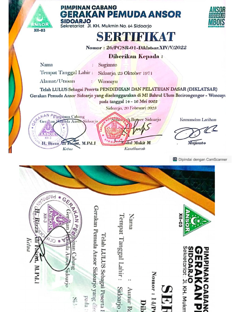 contoh sertifikat PKD | PDF