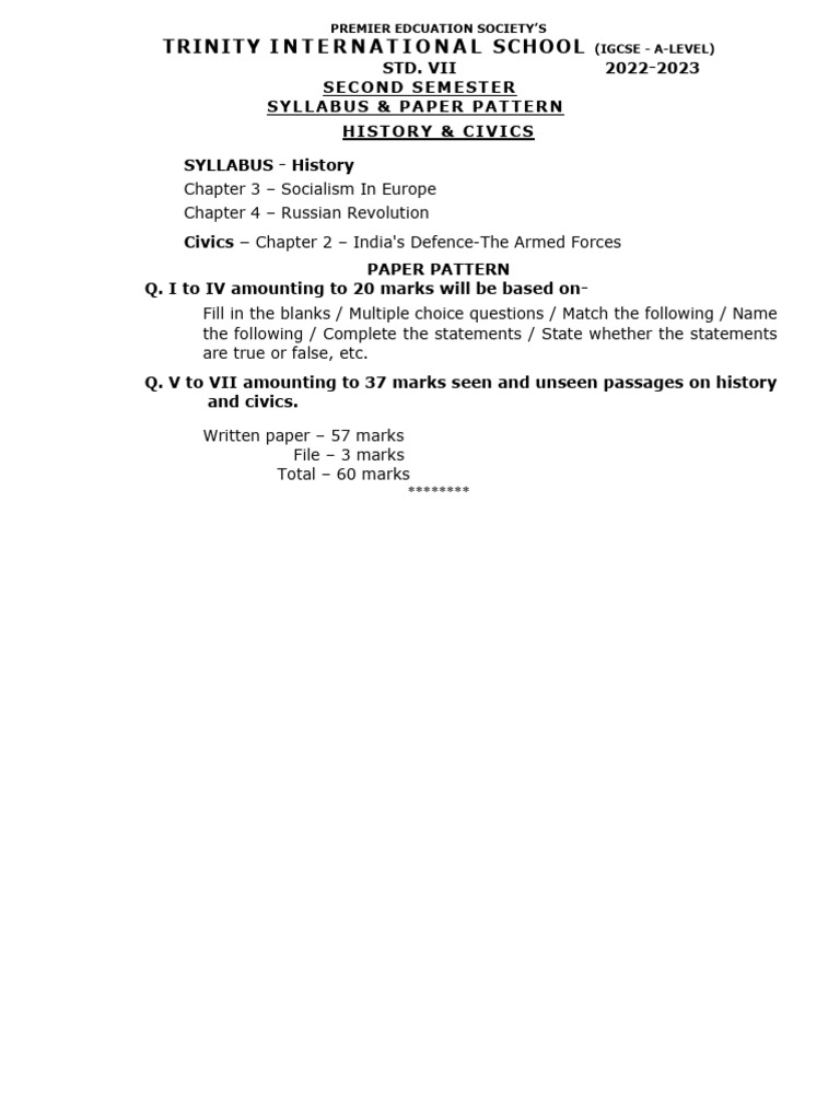 STD VII - History | PDF