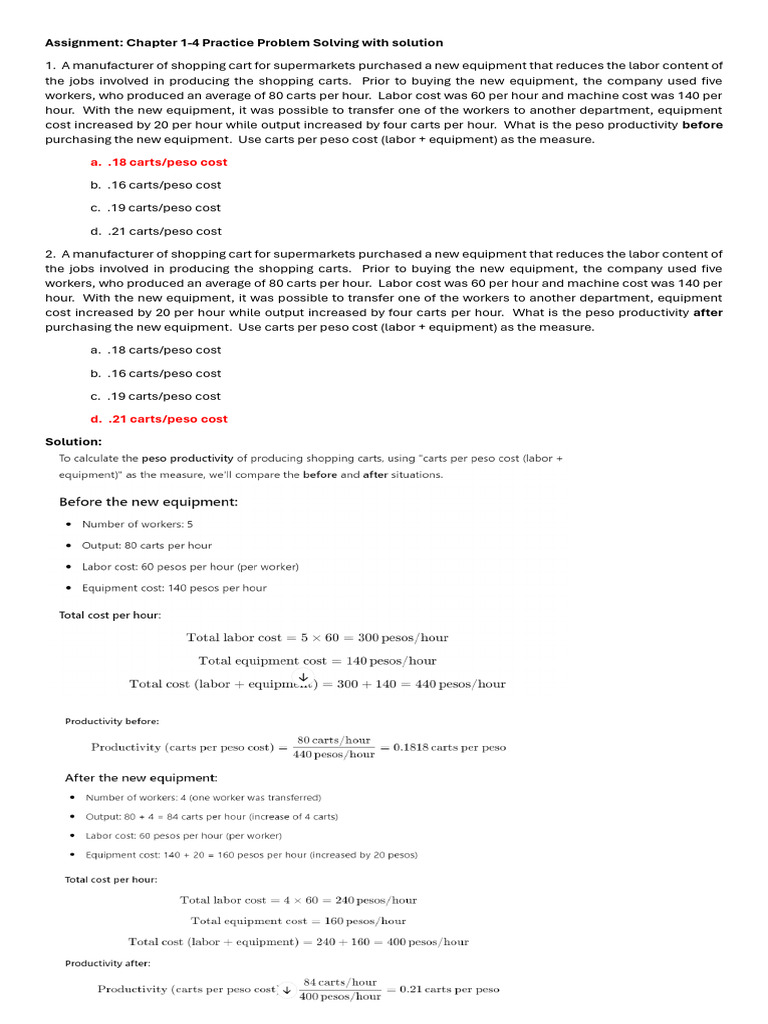 Chap1-4 Practice Problems With Solutions-R1 | PDF | Labour Economics | Demand