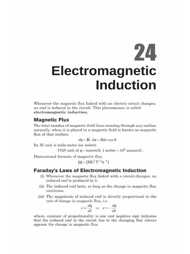 Electromagnetic Induction Short Notes | PDF