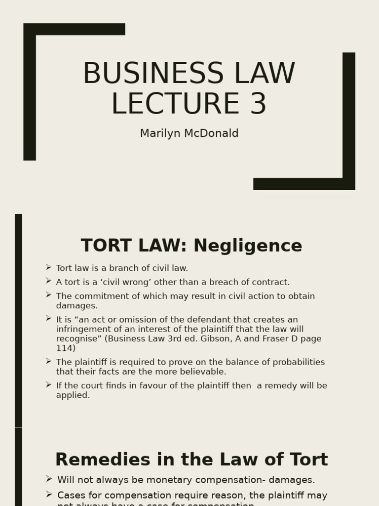 Understanding Tort Law: Negligence Explained | PDF | Negligence | Tort