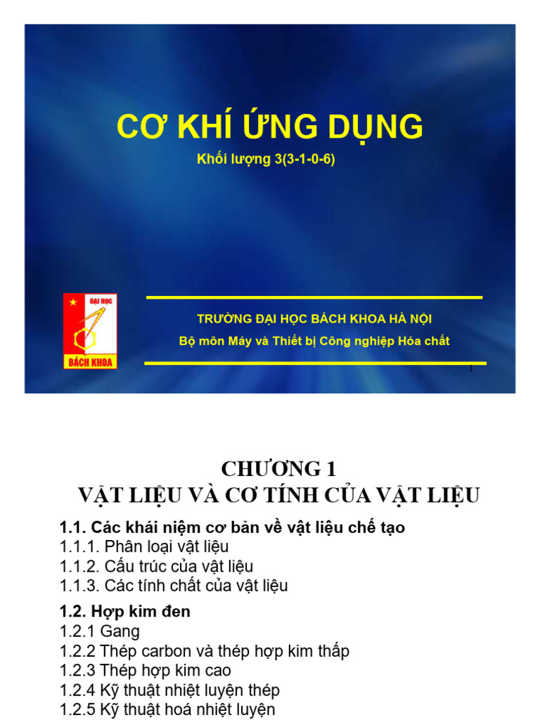 Chuong 1 - Vat Lieu Va Co Tinh Cua Vat Lieu | PDF
