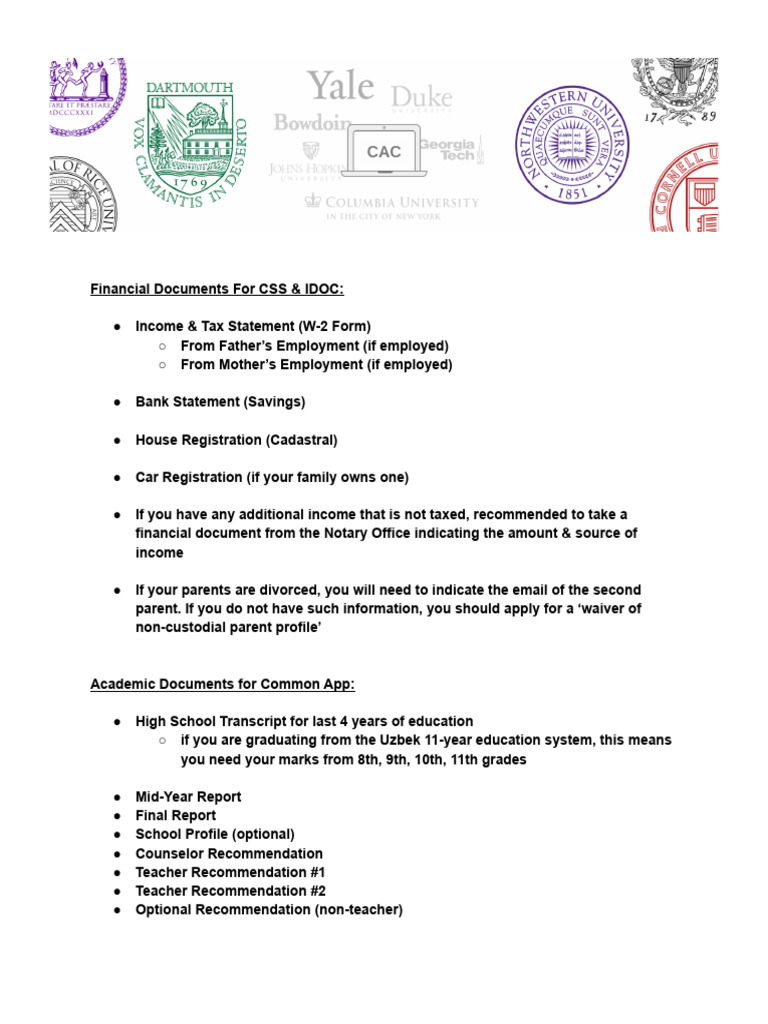 3.financial & Academic Documents (CAC) | PDF